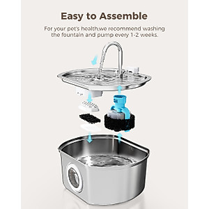 Neareal Cat Water Fountain Replacement Water Pump for 108oz/3.2L Automatic Pet Fountain Dog Water Dispenser