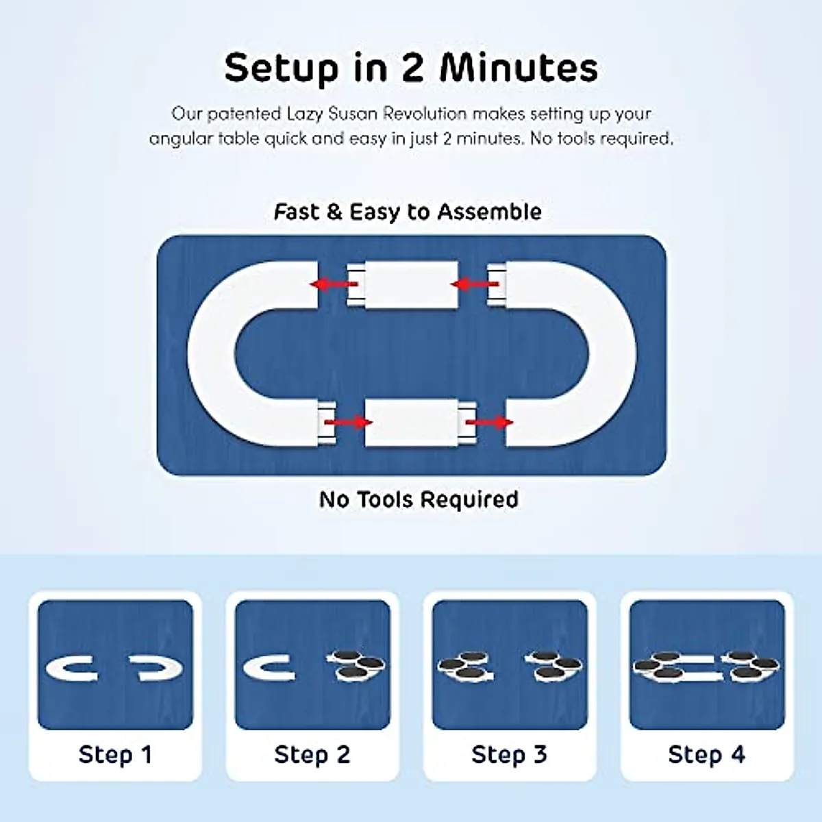 The Lazy Susan Revolution - The First Patented Lazy Susan Turntable for Rectangular Long & Oblong Tables - Expandable Lazy Susan for Kitchen & Dining Tables - Great Gift! Fun at Parties & Gatherings.