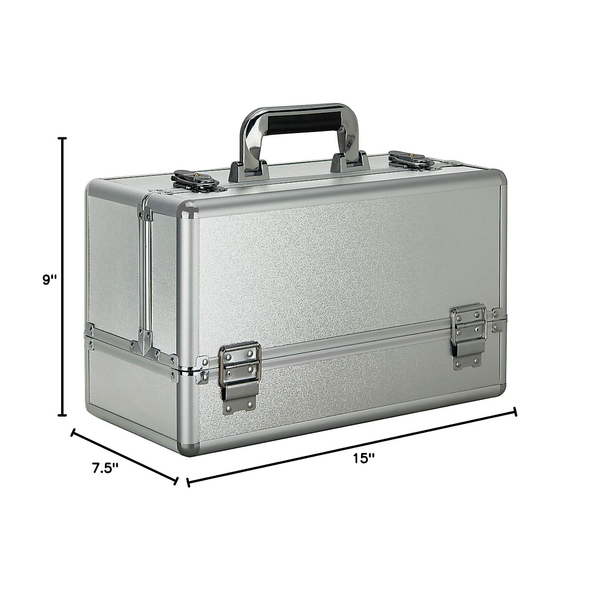 Ver Beauty 6-Tiers Accordion Trays Art Craft Supplies Storage Portable Box Case Organizer Travel-VP001, Silver Matte