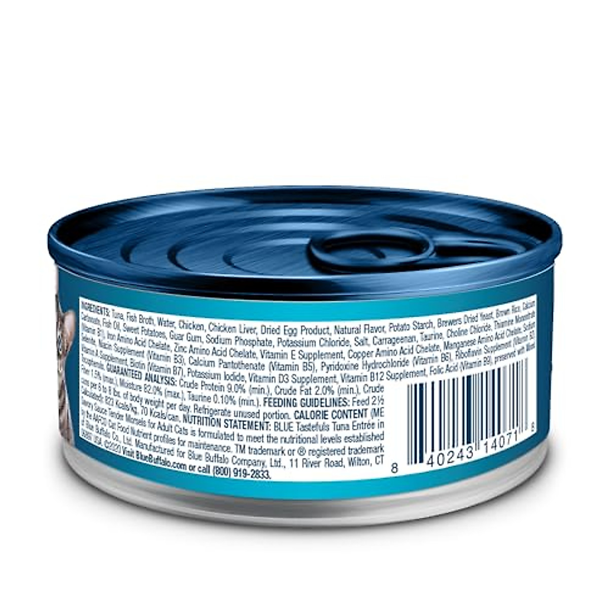 Blue Buffalo Tastefuls Wet Cat Food Morsels, Made with Natural Ingredients | Tuna, 3-oz. Cans (24 Count)