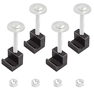 Upgraded Truck Tool Box Mounting Kit Comes With Fastening Nuts - Aluminum Pickup Truck Bed Toolbox Mounting Kit - Universal Black Truck Tool Box Tie Downs Accessories - J-Hooks Crossover Fixed Kit