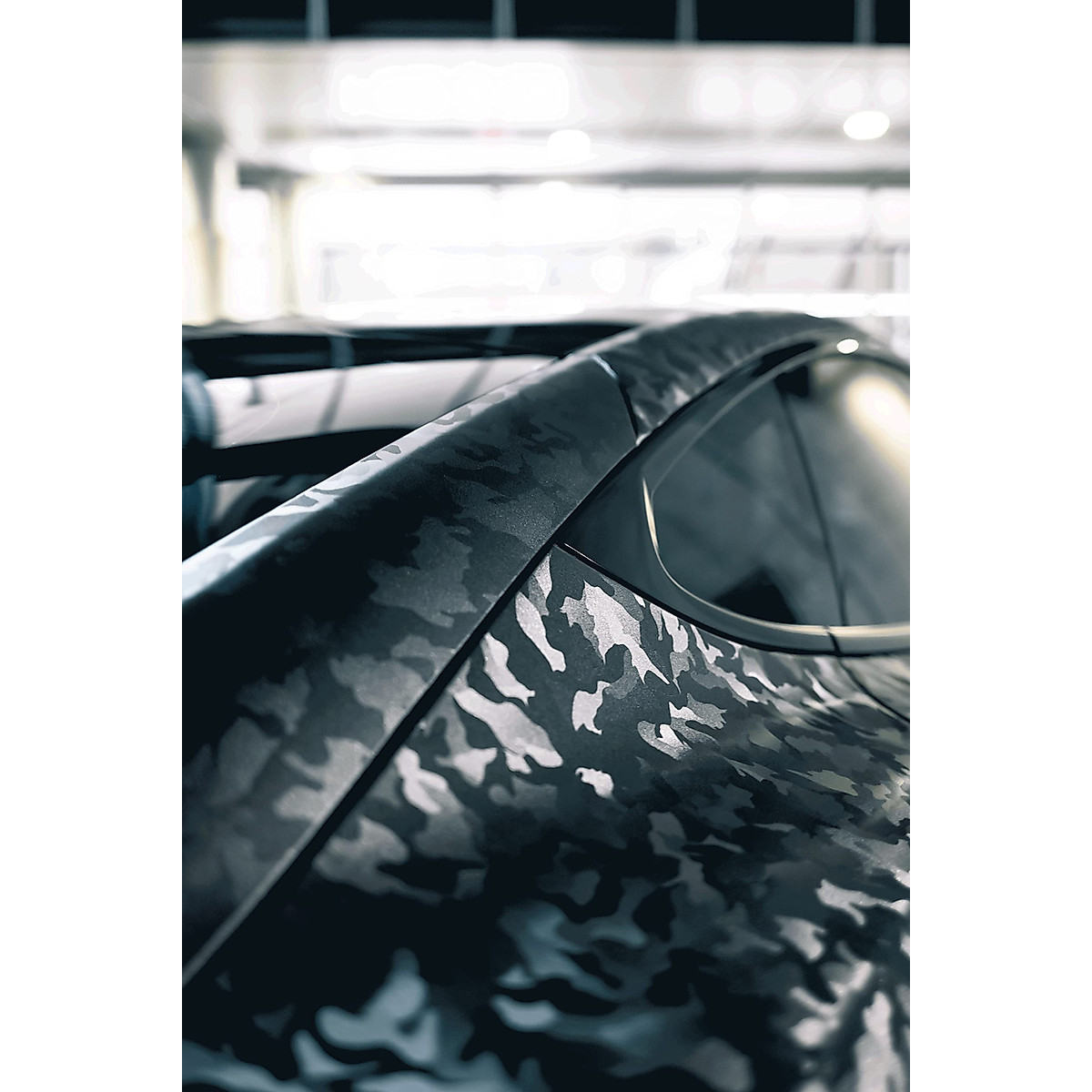 VViViD+ Stealth Medium Pattern Camouflage Vinyl Wrap Roll (1ft x 5ft, Ghost Metal)