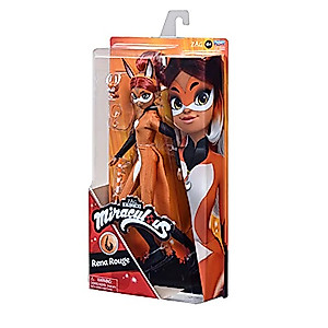 Miraculous Rena Rouge Doll 10.5" Fashion Doll with Accessories and Trixx Kwami by Playmates Toys, Orange