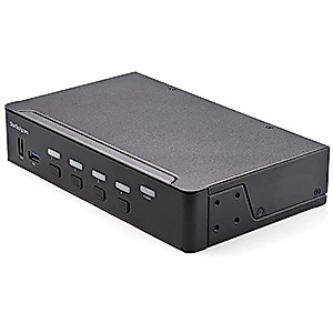 StarTech.com 4 Port HDMI KVM Switch - Single Monitor 4K 60Hz Ultra HD HDR - Desktop HDMI 2.0 KVM Switch with 2 Port USB 3.0 Hub (5Gbps) and 4X USB 2.0 HID, Audio - Hotkey Switching - TAA