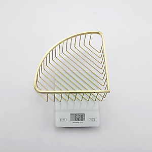 Segistan Bathroom Corner Shower Caddy Organizer, SUS304 Stainless Steel Heavy Duty Rust-Proof Bathroom Shelf Organizer Shampoo Holder, Wall Mounted Storage Rack for Bathroom Kitchen, Brushed Gold