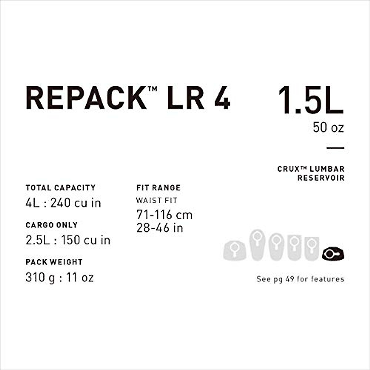 CamelBak Repack LR 4 50 oz Hydration Pack, Black