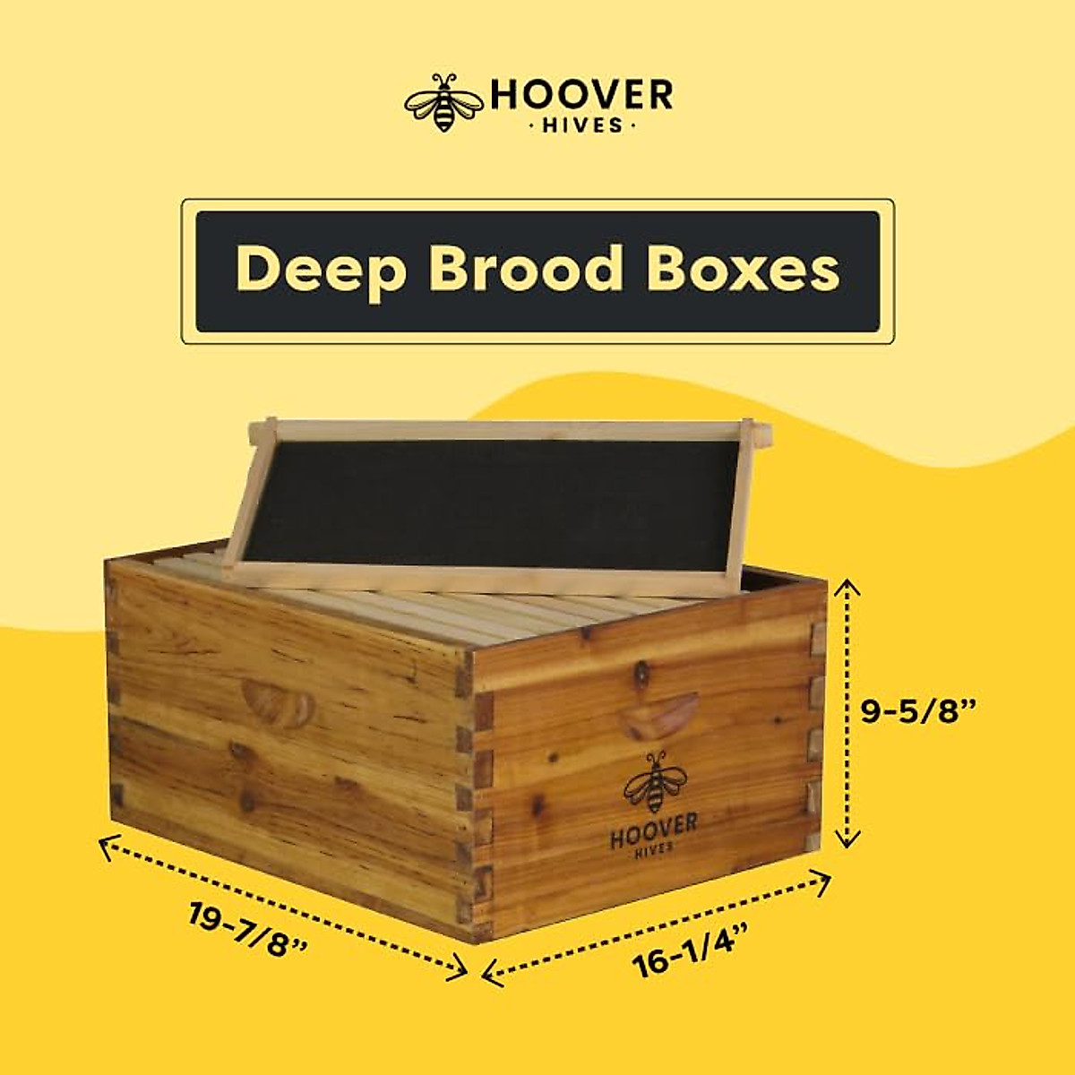 Hoover Hives 10 Frame Langstroth Beehive Dipped in 100% Beeswax Includes Wooden Frames & Waxed Foundations (2 Deep Boxes, 1 Medium Box)