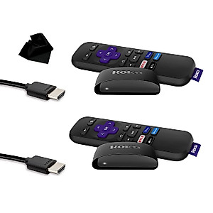 Roku Express HD 2 Pack | Streaming Player HD with Roku Simple Remote, Includes Premium HDMI Cable | with Microfiber Cleaning Cloth