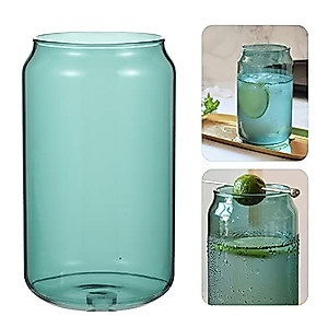 Luxshiny Ice Coffee Tumbler Drinking Glasses Can Tumbler Can Shaped Colored Glass Cups Beer Glasses Cocktail Whiskey Tumbler Cup Iced Coffee Glasses Water Beverage Cups Bubble Tea Cups