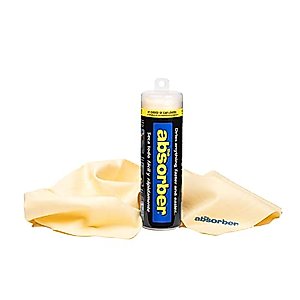 CleanTools The Absorber Synthetic Premium Drying Chamois Cloth for Car: Super Absorbent, Scratch-Free and Washable | 27-Inch x 17-Inch, Natural, Large (PN: 14943-149)