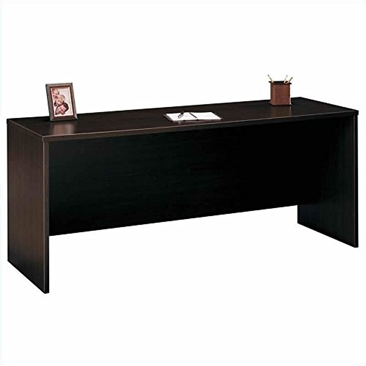 Bush Business Furniture Series C 5-Piece U-Shape Bow-Front Desk in Mocha Cherry
