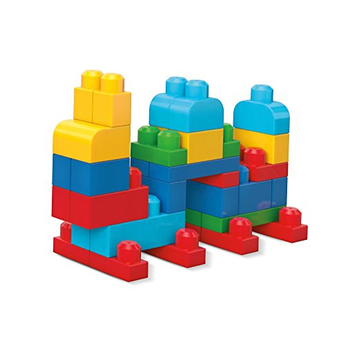MEGA BLOKS First Builders Toddler Blocks Toys Set, Deluxe Building Bag with 150 Pieces and Storage, Blue, Ages 1+ Years