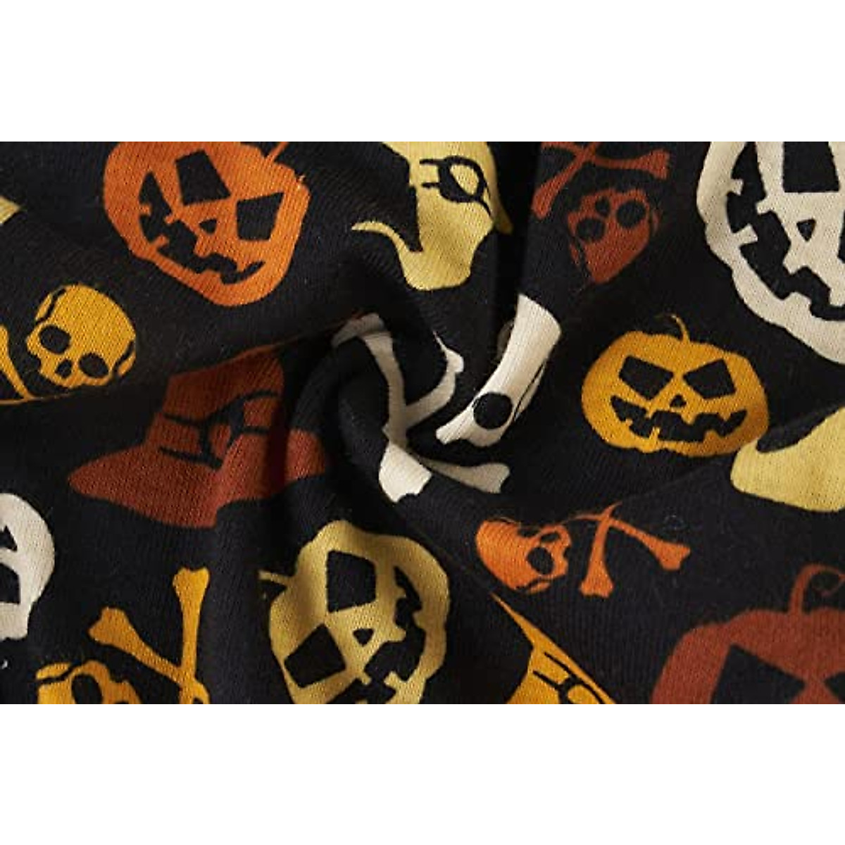 Skull Dog Pajamas Clothes Pumpkin Halloween Pet Costume for Small Dog Pajamas Onesie PJS for Pet Back Length 12"