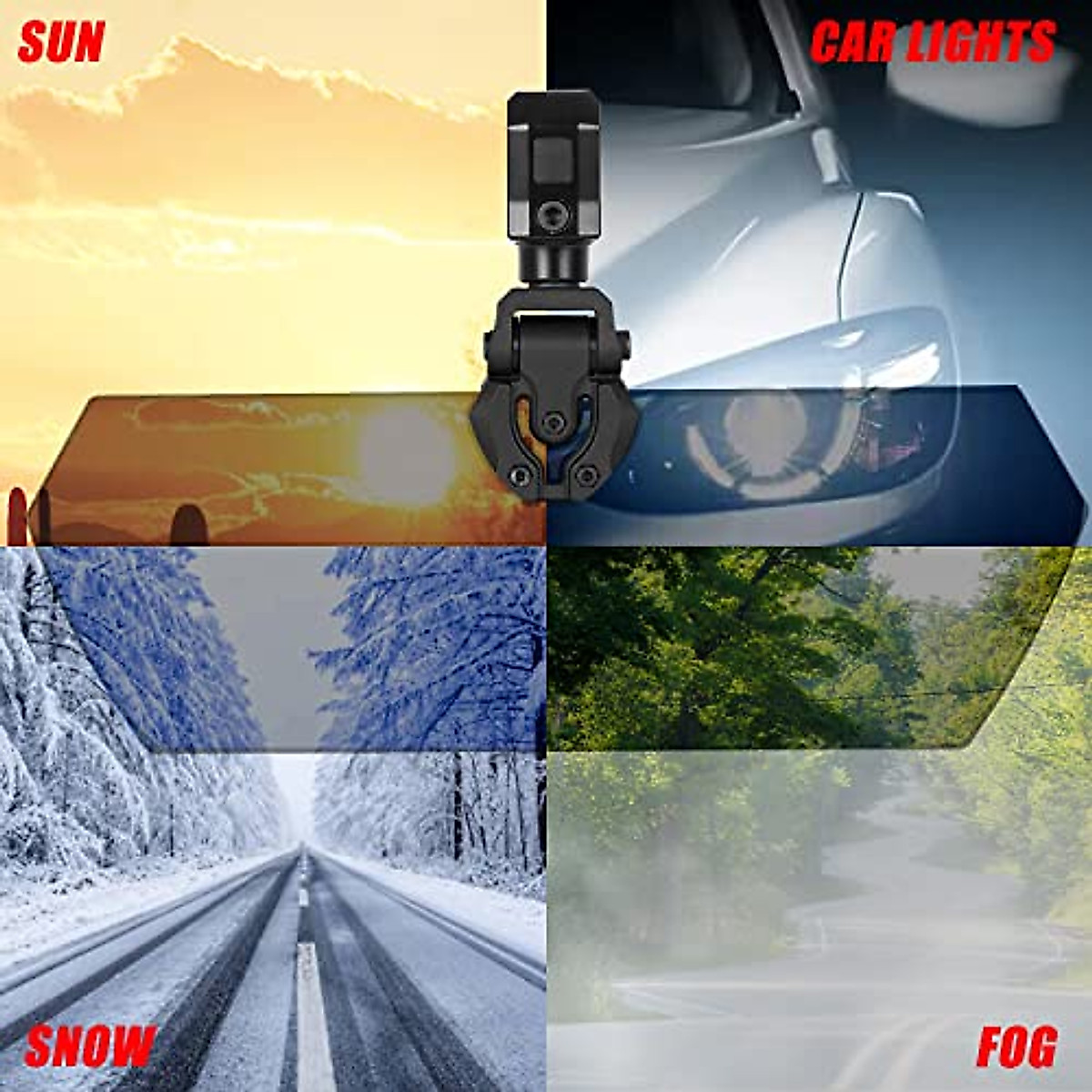 RANSOTO UTV Sun Visor Fit for 1.5”-2”Roll Bars Compatible with UTV Polaris RZR Ranger Can Am Kawasaki