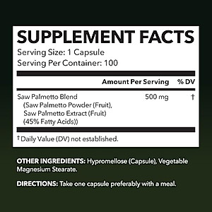 Saw Palmetto for Men Prostate Supplement | Prostate Support Supplement for Men's Health | Potent Saw Palmetto for DHT, Urinary and Prostate Health | Over 3 Month Supply Saw Palmetto Supplement