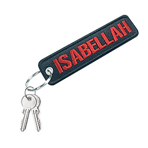 ssass Personalized Keychain, Custom Embroidery Double Sided Text Keyring, Unique Gift Keychain for Men/Women Motorcycle Scooter Car