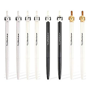 16 Pcs Different Assorted Style Black Ink Color Cartoon Dog Animal Anime Rollerball Ballpoint Gel Pen Ball Pen Kawaii Stationery Office Material for Children Student School Supplies Gift Set