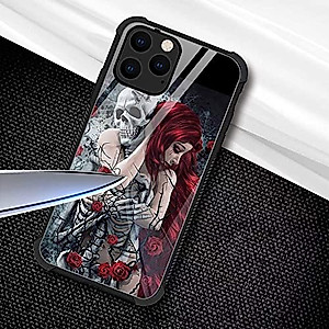 ZHEGAILIAN Case Compatible with iPhone 13 Pro Case,Skull and Girl Case for iPhone 13 Pro Case Men Boy,Drop Protection Soft TPU Bumper Case for iPhone 13 Pro Case 6.1-inch Skull and Girl