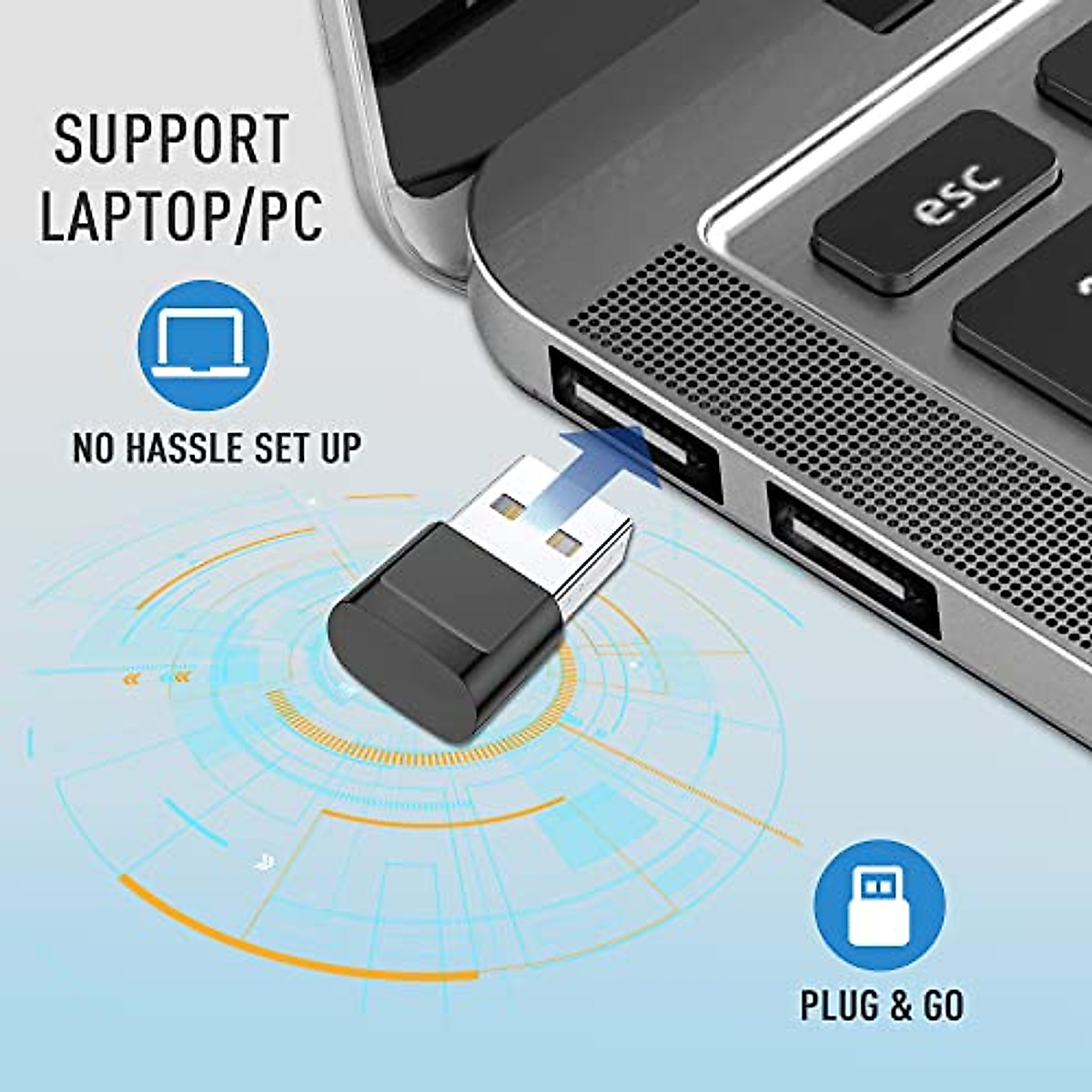 VELKPRO Wireless Headset with Microphone - Noise Canceling Headphones with Mic - On-Ear Earphones with USB Dongle for Office Work, Video Calling, Call Center - 32H Talk Time, Clear Audio Transmission