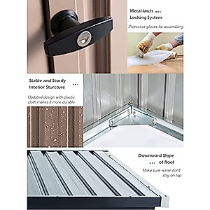 AECOJOY 6' x 4' Outdoor Storage Shed, Outdoor Shed with Design of Lockable Doors, Utility and Tool Storage for Garden, Backyard, Patio, Outside use.