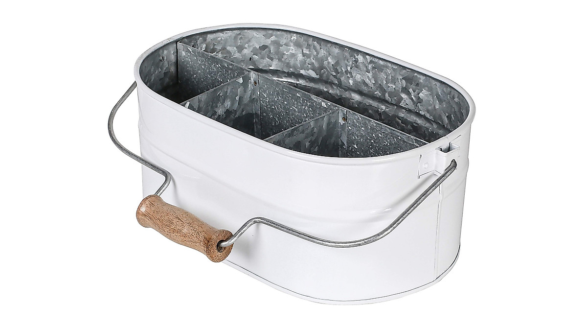Alpha Living Galvanized Utensil Caddy | Farmhouse Home & Party Organizer