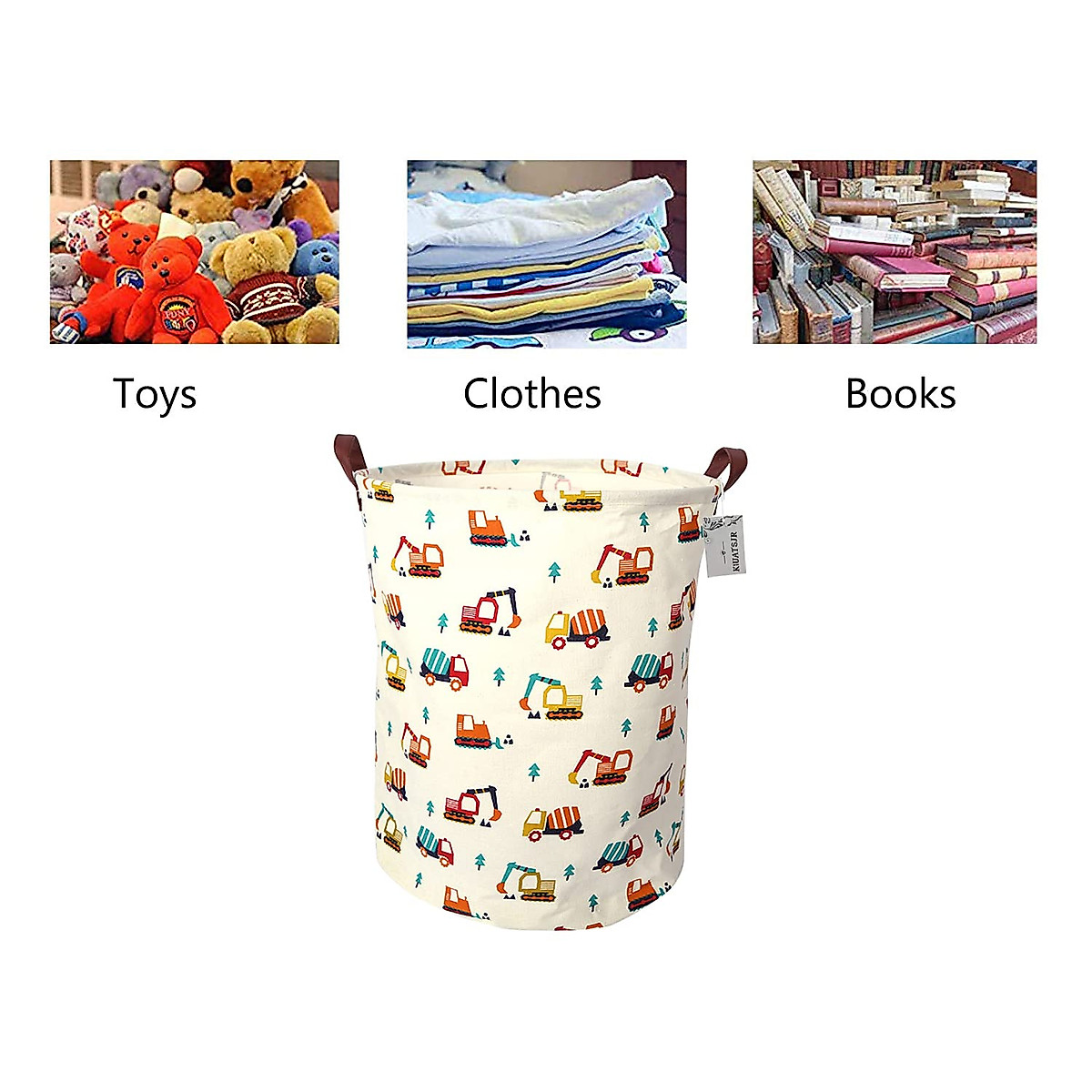 Large Storage Basket,Laundry Hamper/Bathroom/Home Decor/Collapsible Round Storage Bin,Boys and Girls Hamper/Boxes/Clothing(Cars)