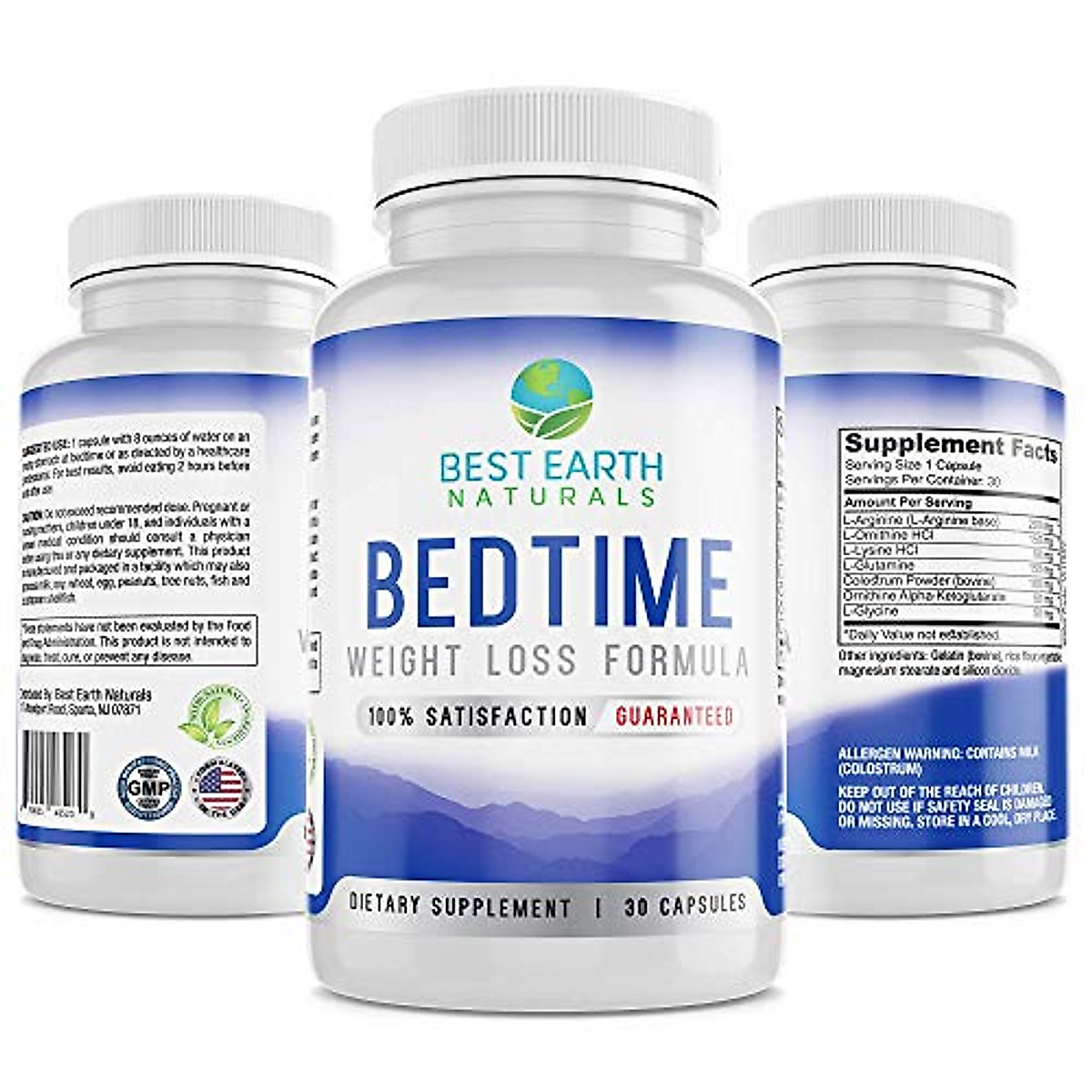 Best Earth Naturals Bedtime Weight Loss Supplement - Helps Boost Metabolism, Suppress Appetite and Reduce Sugar Cravings While You Sleep 30 Day Supply