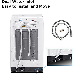 Smileader Washing Machine 2.0 Cu.Ft. Mini Compact Full Automatic lavadora portatil for Apartments, RV, Dorms Portable Washer, White Black