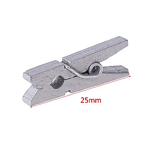 YPBEW 100Pcs Small Size 25mm Natural Wooden Clips for Photo Paper Pegs Clothespin, White
