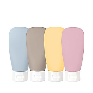 4Pcs*60ml Travel Containers for Travel Size Toiletries,Leak Proof Travel Bottles for Shampoo and Lotion,Professional portable sub-bottling for travel,Travel Tubs Refillable Liquid Travel Accessories