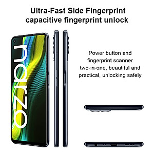 realme Narzo 50 Smartphone,6.6’’120HZ Display Unlocked Android Cell Phone, Helio G96 Gaming Processor,50MP AI Triple Camera,5000mAH Massive Battery,33W Dart Charge,4GB+128GB, Dual Sim,Black