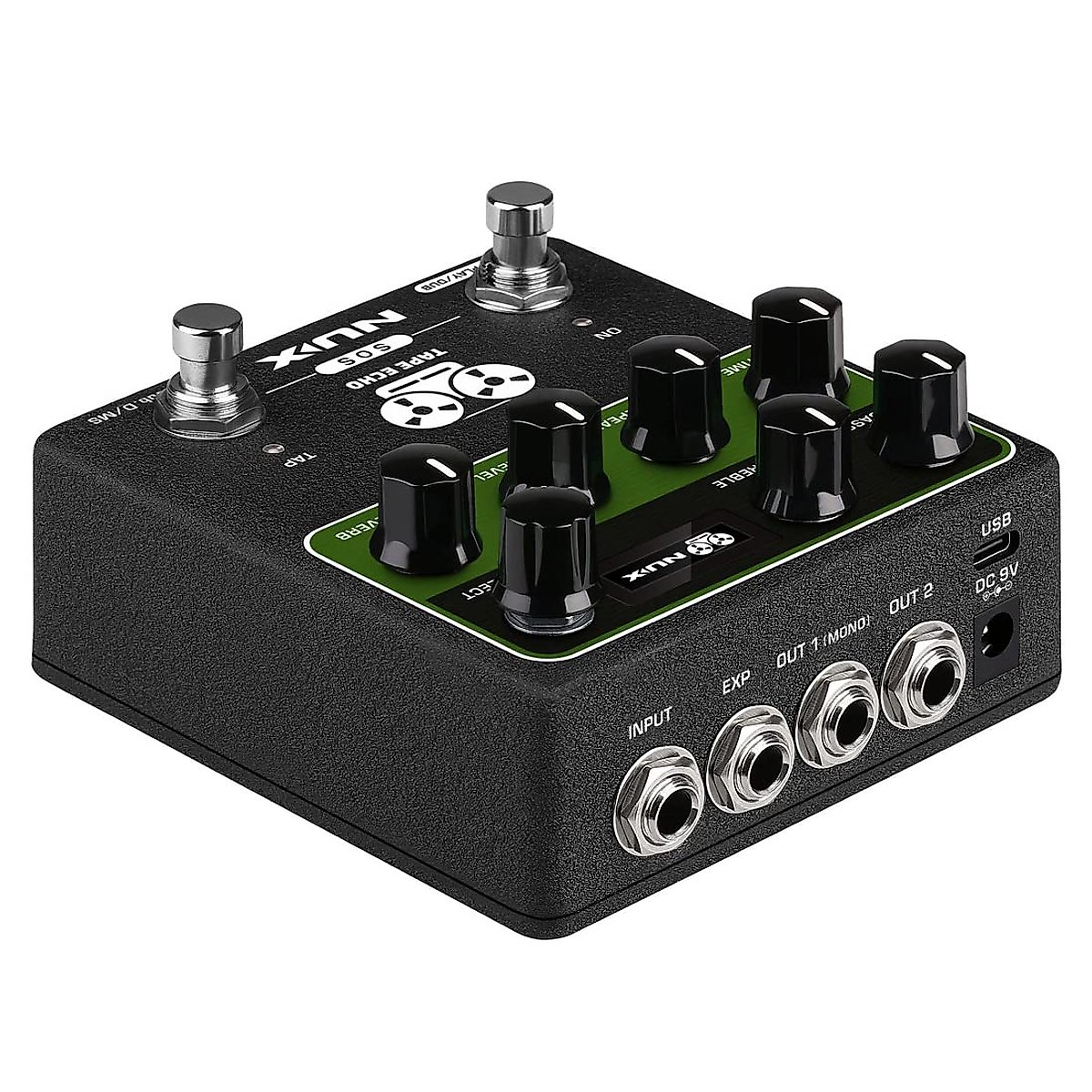 NUX NDD-7 TAPE ECHO Delay Effects Pedal,Up to 1600ms Stereo Delay Time,7 Repro-Tape Heads Combinations and Reverb