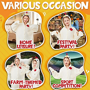 CANASOUR Animal Onesie Kids Halloween Costumes Anime Cosplay Green Animal One Piece Pajamas Unisex 4-12 Years (Chicken White, 10-12 Years)