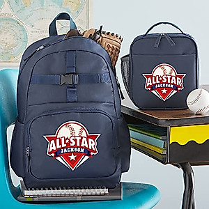 Let's Make Memories Navy Backpack - Personalized Back to School - Football