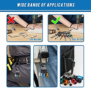 SLIMIC 6pcs 1/4 inch Hex Shank Aluminum Alloy Screwdriver Bits Holder Light-weight Quick-change Upgrade Push to Unlock Extension Bar Keychain Drill Screw Adapter Change Portable
