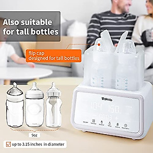 Baby Bottle Warmer | Bololo Bottle Warmer for breastmilk | 500W Stronger Power Fast Breast Milk Warmer| Baby Food Heater with Timer for Twins | 24H Temperature Control