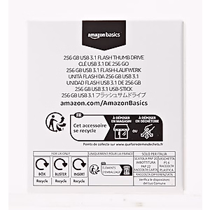 Amazon Basics - 256GB Ultra Fast USB 3.1 High Capacity Flash Drive for Fast Data Transfer and Storage, Black