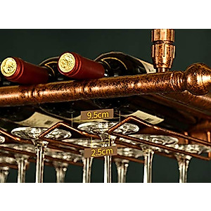 Stylish Simplicity Wine Stemware Racks Ceiling Mounted Hanging Wine Bottle Holder Metal Goblet Wine Glass Rack Various, PIBM, Bronze, 120 * 30cm
