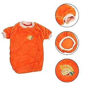 GLSTOY Decorative Outfits Autumn Warm Pattern Winter Stretchy Shirts Sweater Clothes Dogs Cold and Outdoor Clothes: Pet Cloth M Legged Thickening Two Fruit Clothing, Comfortable
