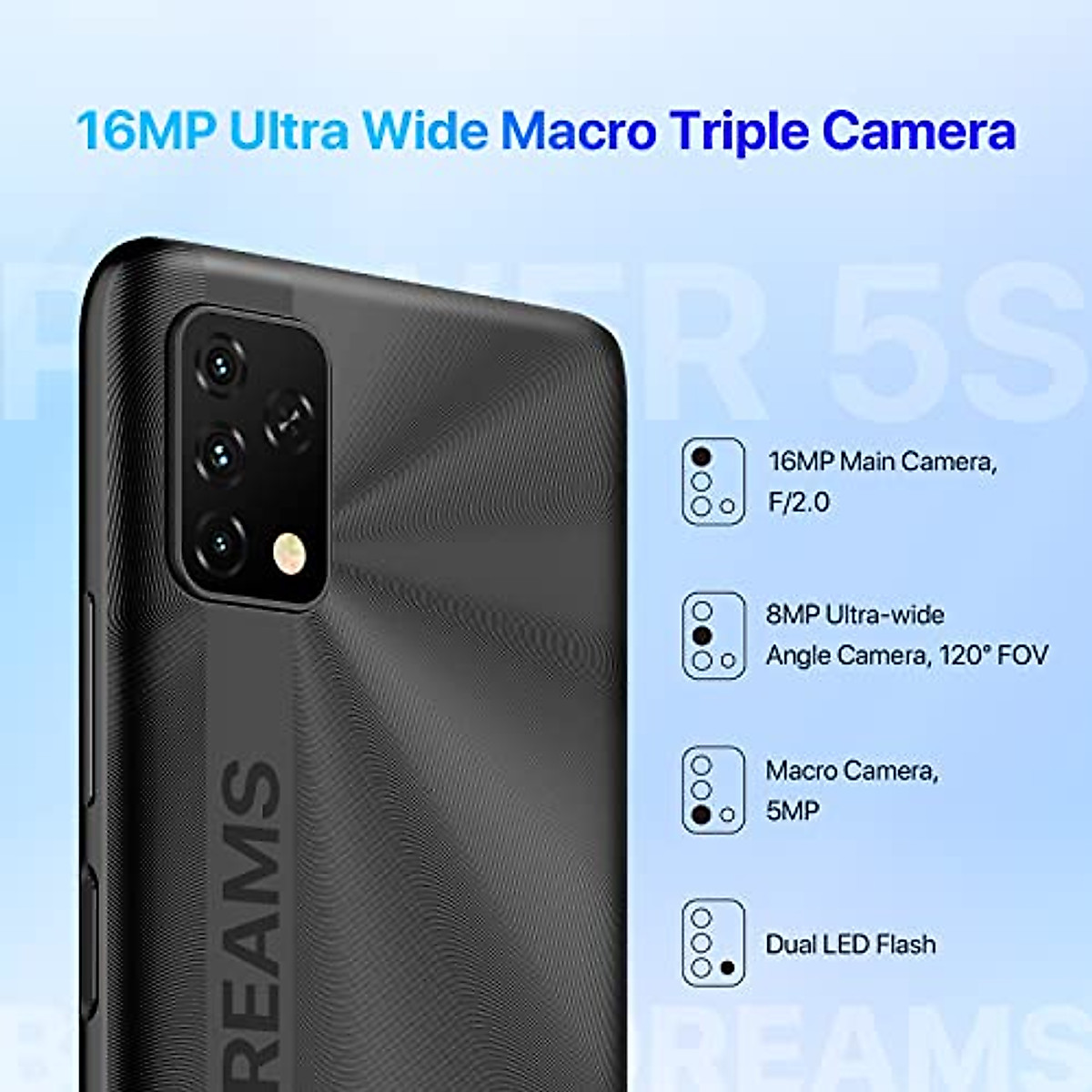 UMIDIGI Power 5S Unlocked Cell Phone, 6.53" Full Screen, 6150mAh Battery Android Phone, Global Version Dual 4G Volte Smartphones