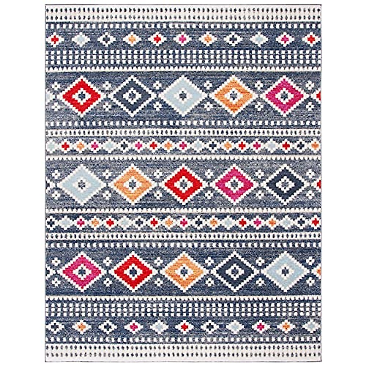 SAFAVIEH Adirondack Collection 8' x 10' Grey/Beige ADR221F Moroccan Boho Non-Shedding Living Room Bedroom Dining Home Office Area Rug