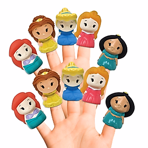 Disney Princess 10 Pc Finger Puppet Set - Party Favors, Educational, Bath Toys, Story Time, Floating Pool Toys, Beach Toys, Finger Toys, Playtime