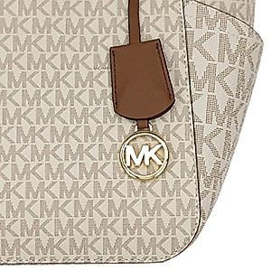 Michael Kors Jet Set Travel Large Chain Shoulder Tote Vanilla MK Signature Logo