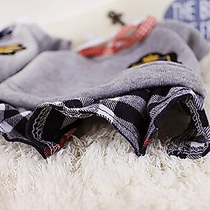 KINDD Pet Clothing Clothes for Dogs Campus Style Lovers Outfit Small Dog Puppy Plaid Dog Dress Hoodie Sweatshirts Pet Clothes, Grey for gril, XL