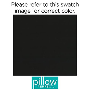 Pillow Perfect Fortress Solid Indoor/Outdoor Lumbar Pillow Plush Fill, Weather and Fade Resistant , Lumbar - 11.5" x 18.5",, Black , 2 Count