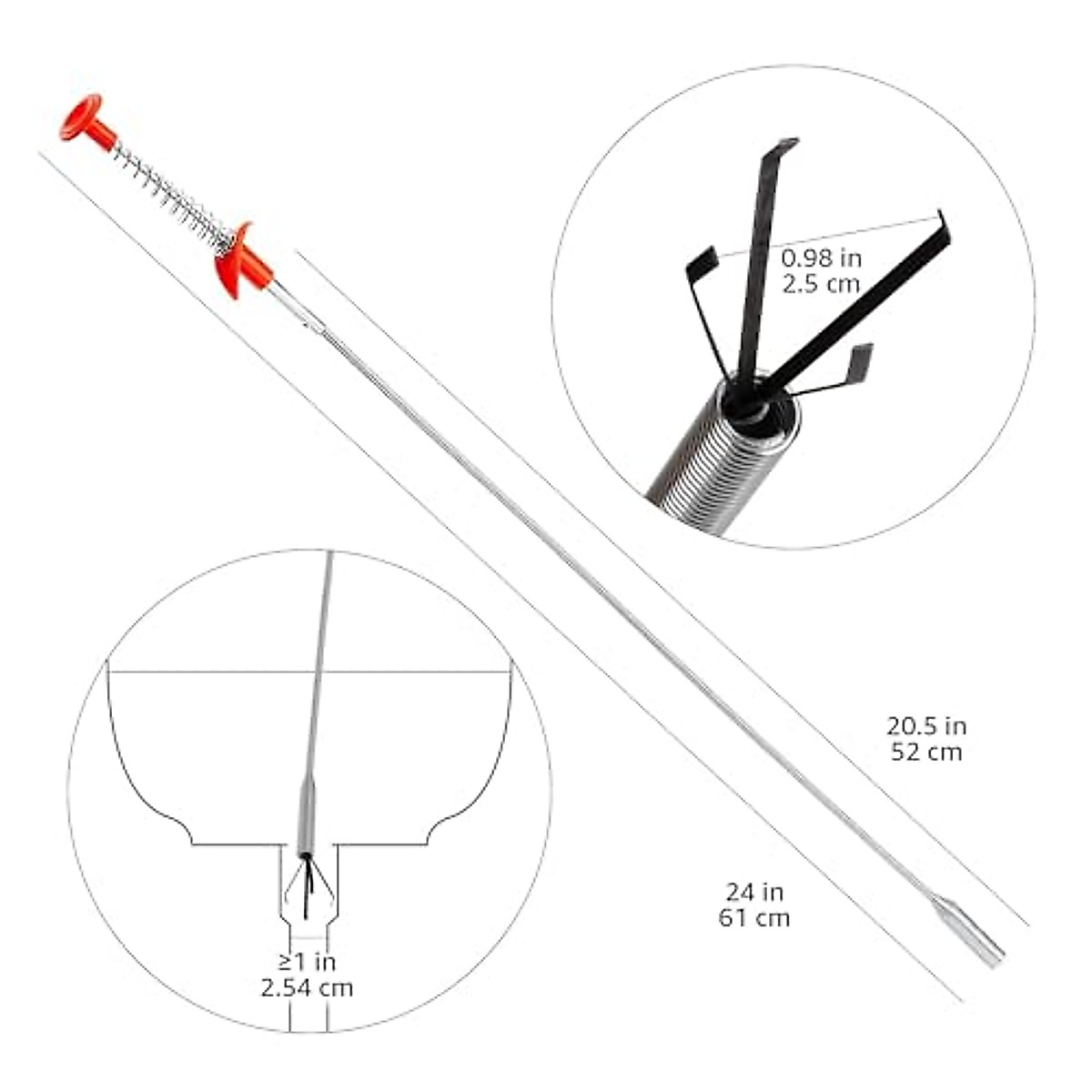 Amazon Basics Drain Clog Remover Tool, 6 Pack