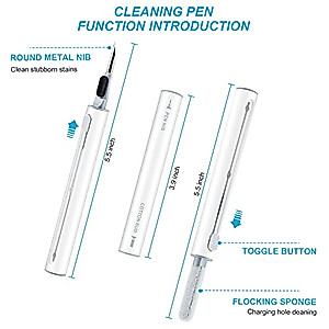 Nertpow Cleaner Kit for Airpods Earbuds Cleaning Pen Bluetooth Headphone Case Cleaning Tool Airpods Pro 1 2 3 iPhone Camera Etc Ear Wax Cleaner