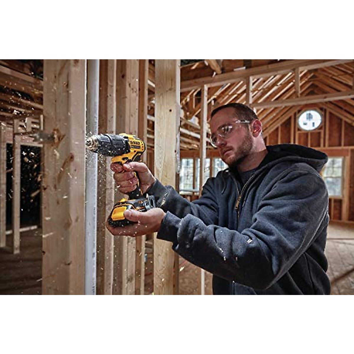 DEWALT ATOMIC 20V MAX* Hammer Drill, Cordless, Compact, 1/2-Inch, 2 Batteries (DCD709C2)