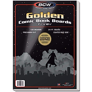 BCW Supplies Golden Comic Backing Boards (100 Count) by BCW