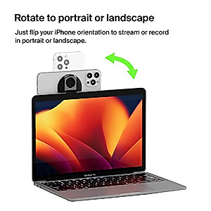 Belkin iPhone MagSafe Camera Mount for MacBook, iPhone Continuity Camera Mount, Turn iPhone to Webcam, Compatible with MacBook Pro, Air, iPhone 14, iPhone 13, iPhone 12, Black